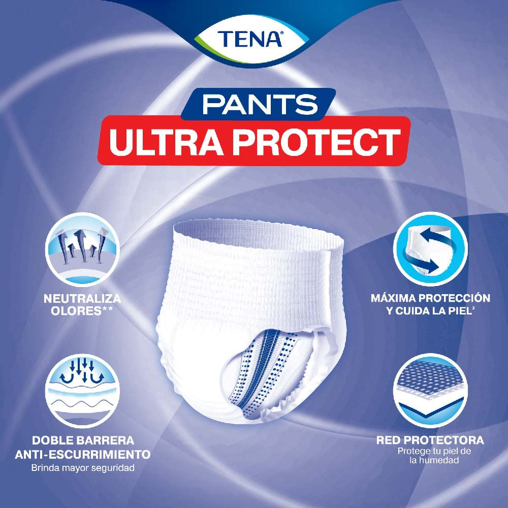 6 Paquetes Ropa Interior Desechable TENA Pants Ultra Protect 10 Un
